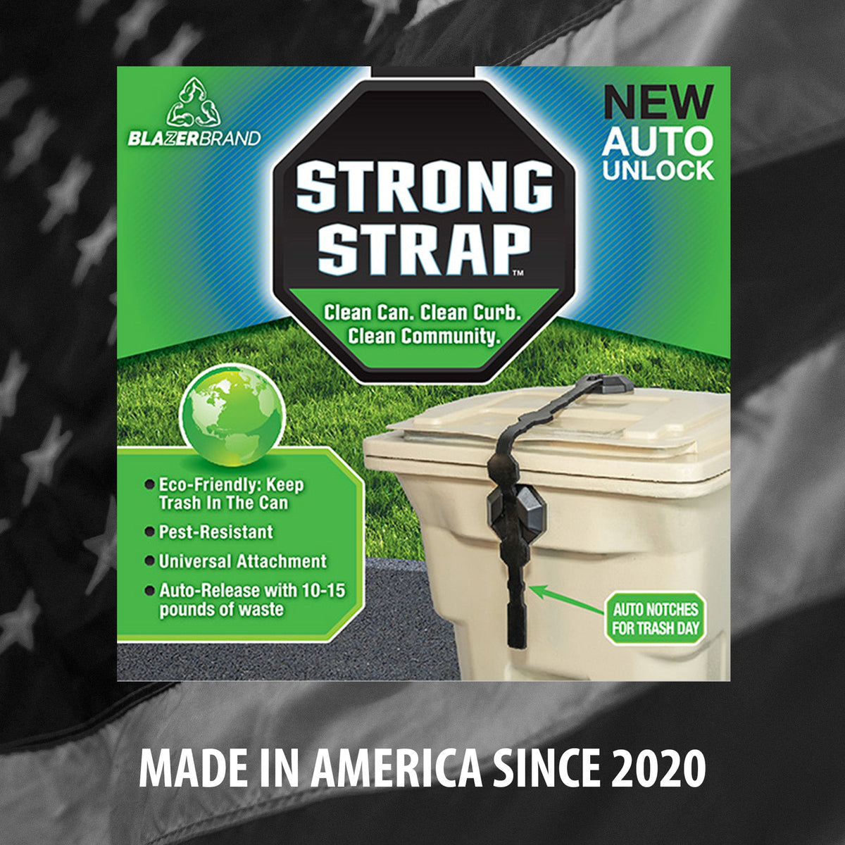 Strong Strap Garbage Can Stretch Latch – Blazer Brand
