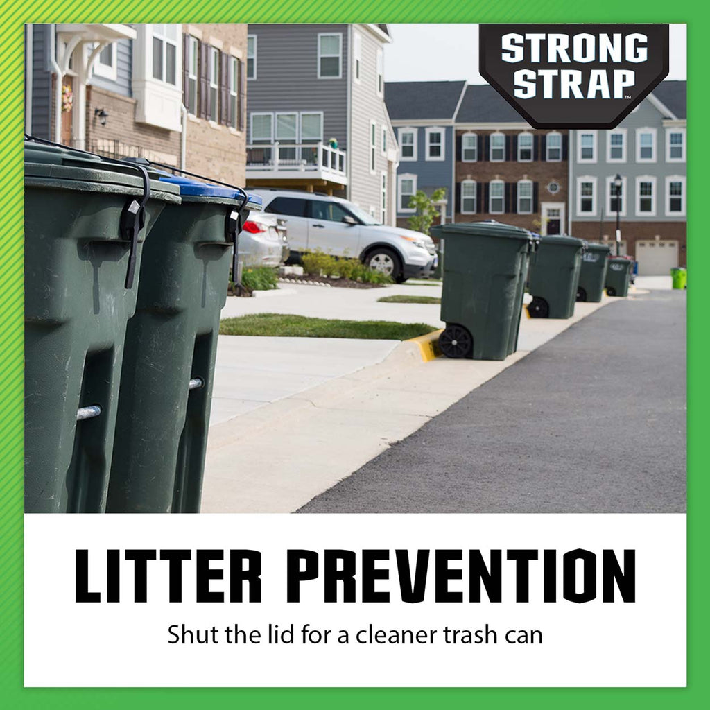 Strong Strap™ Lid Lock for 32–96 Gallon Trash Cans (Stretch to Latch ...