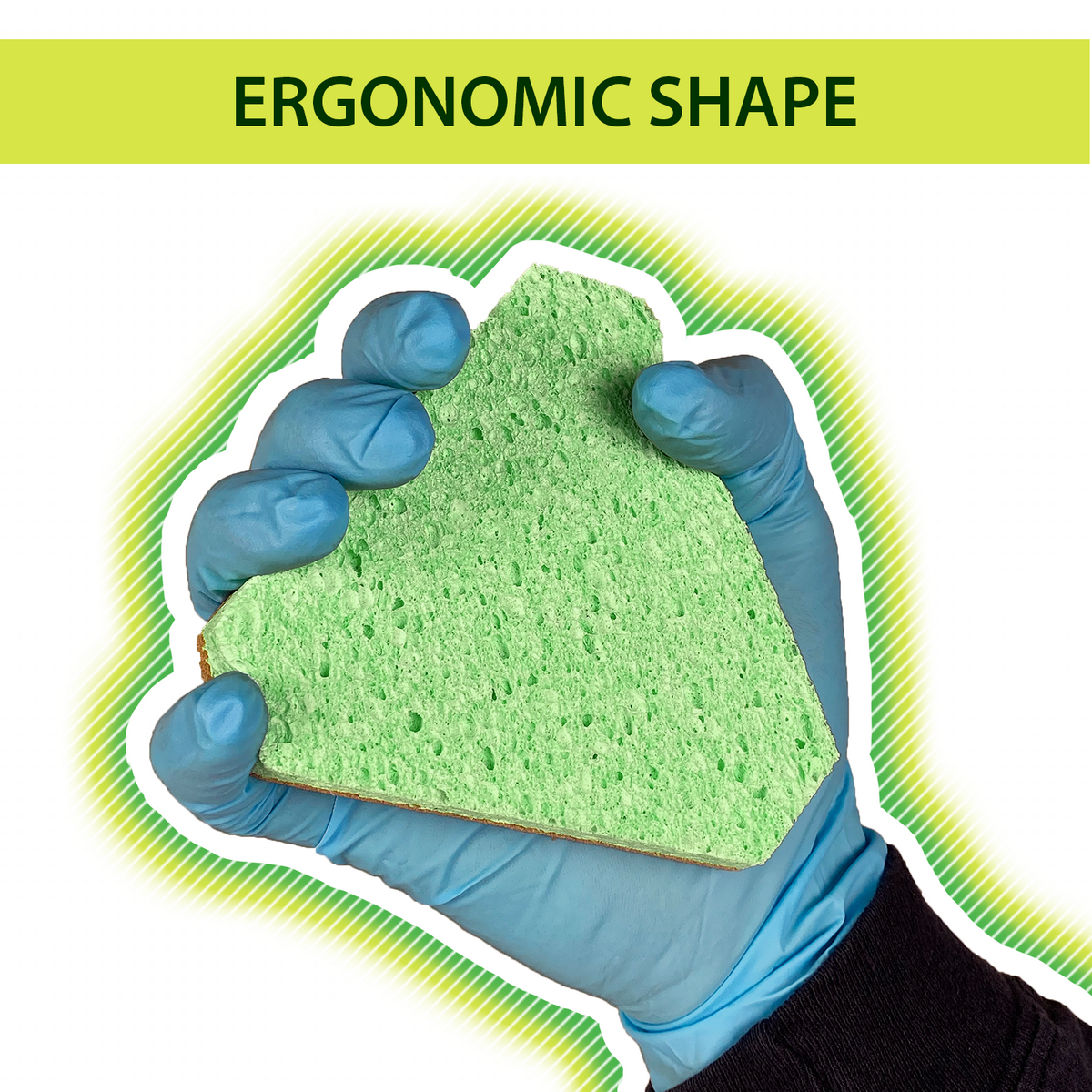 Ergo LP Scrub Sponge, 6-Pack, Less-Plastic, Ergonomic Shape for Light ...